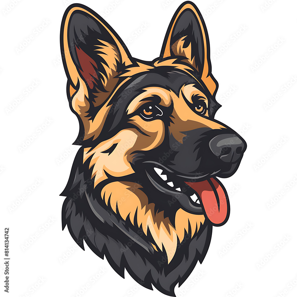 German Shepherd dog logo, clear lines, emblem, symbol, sign, mascot ...