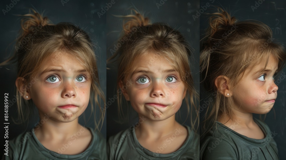 Little Girl Facial Expressions Were Captured, Each One A Reflection Of ...