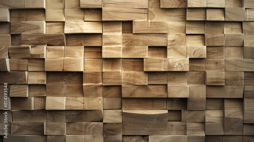 Warm Taupe wood texture 3D Tiles arranged to create a Timber wall ...
