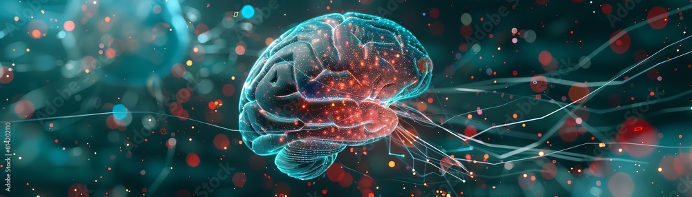 A creative image showing a neural network interfacing with a human ...