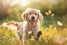 Dog Chasing Butterflies Free Stock Photo - Public Domain Pictures
