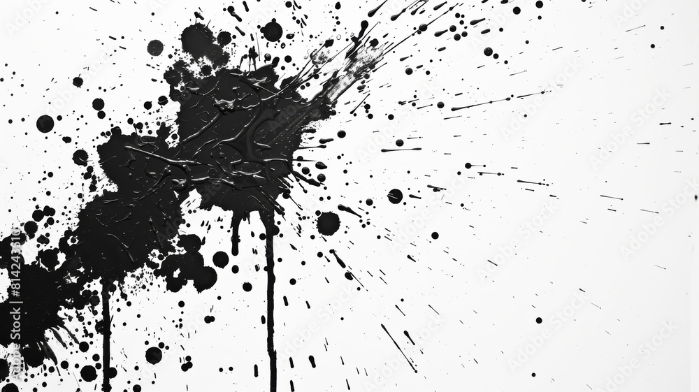 black paint splatter isolated on transparent background Stock ...