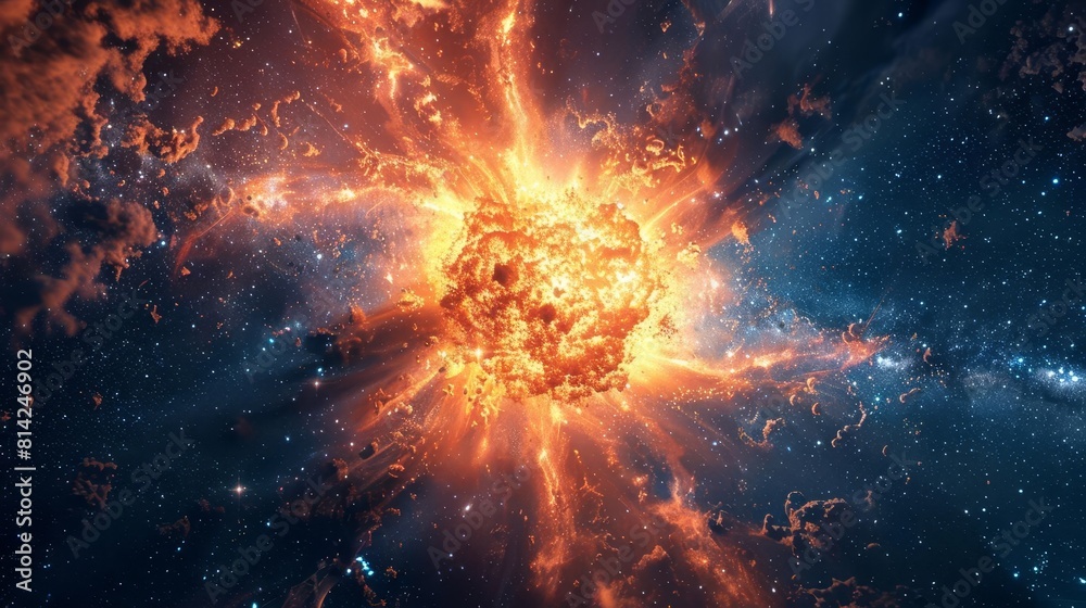 Visualize a supernova explosion illuminating the cosmos with a burst of ...