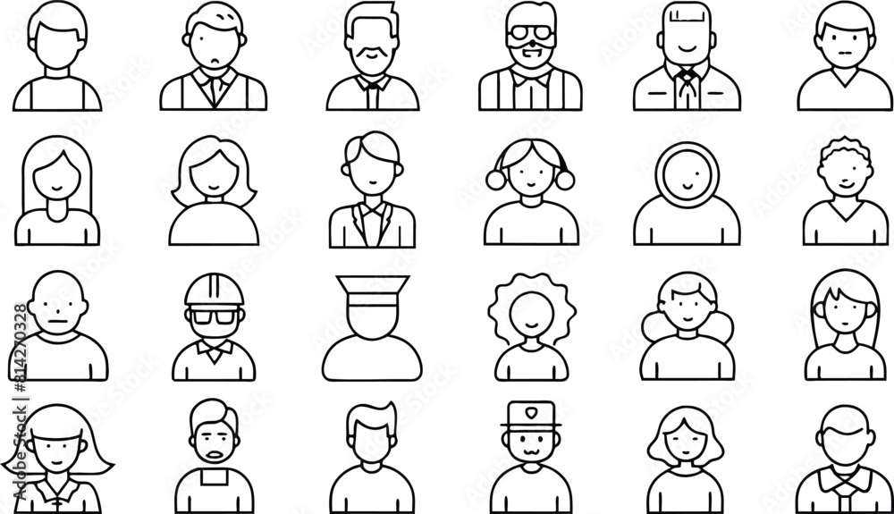 User Account Icon Set: Profile and Authentication Illustrations ...