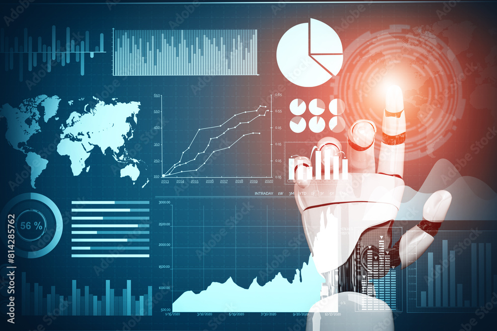 MLP 3D Rendering futuristic robot technology development, artificial ...