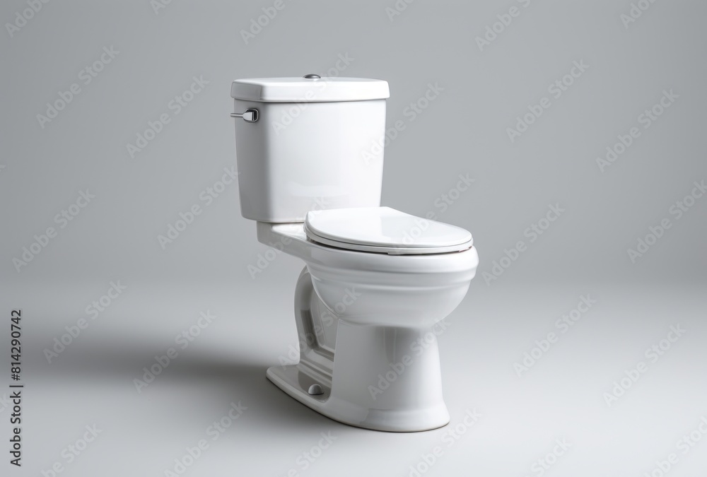 A white toilet on a white surface presents realistic renderings of the ...