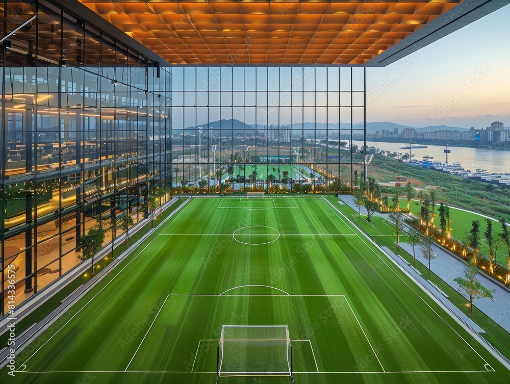 An overhead shot of the newly built indoor large-scale dynamic youthful ...