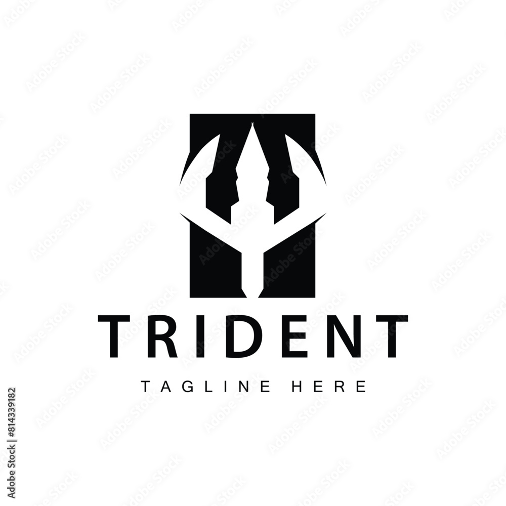 Trident logo design spear weapon vector sea king poseidon neptune ...