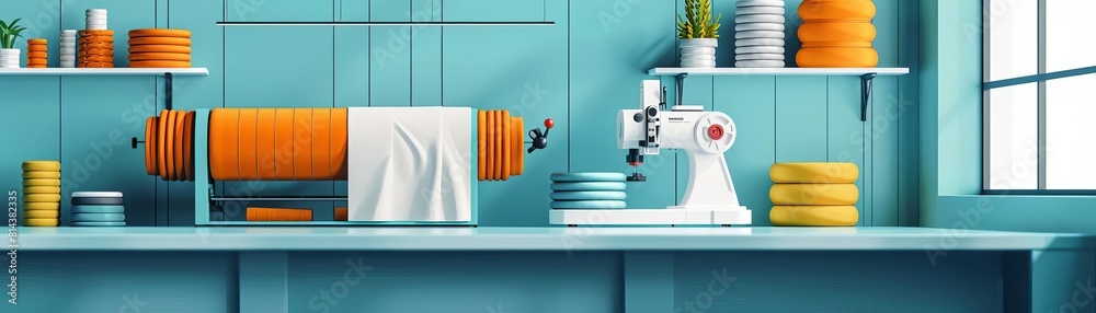 Operational tactics flat design side view textile industry theme animation Splitcomplementary ...