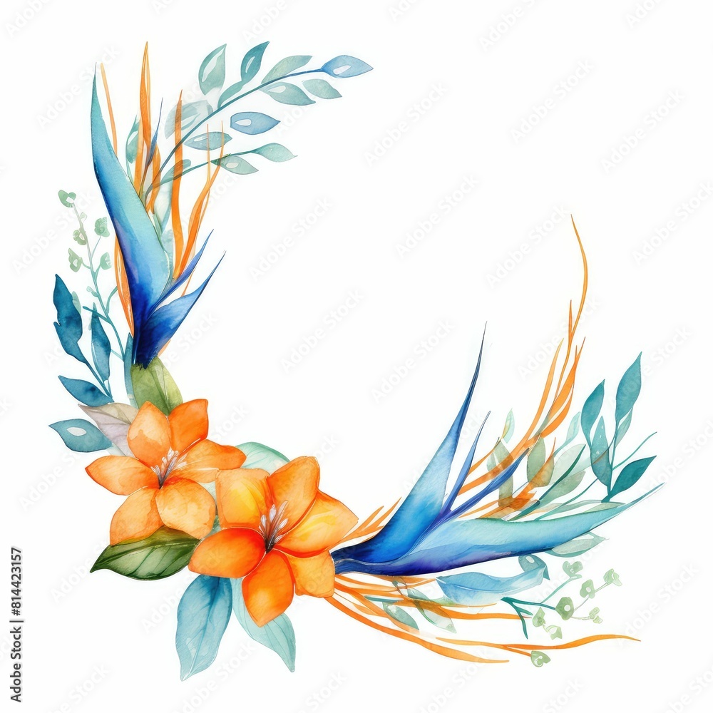 bird of paradise themed frame or border for photos and text.featuring ...