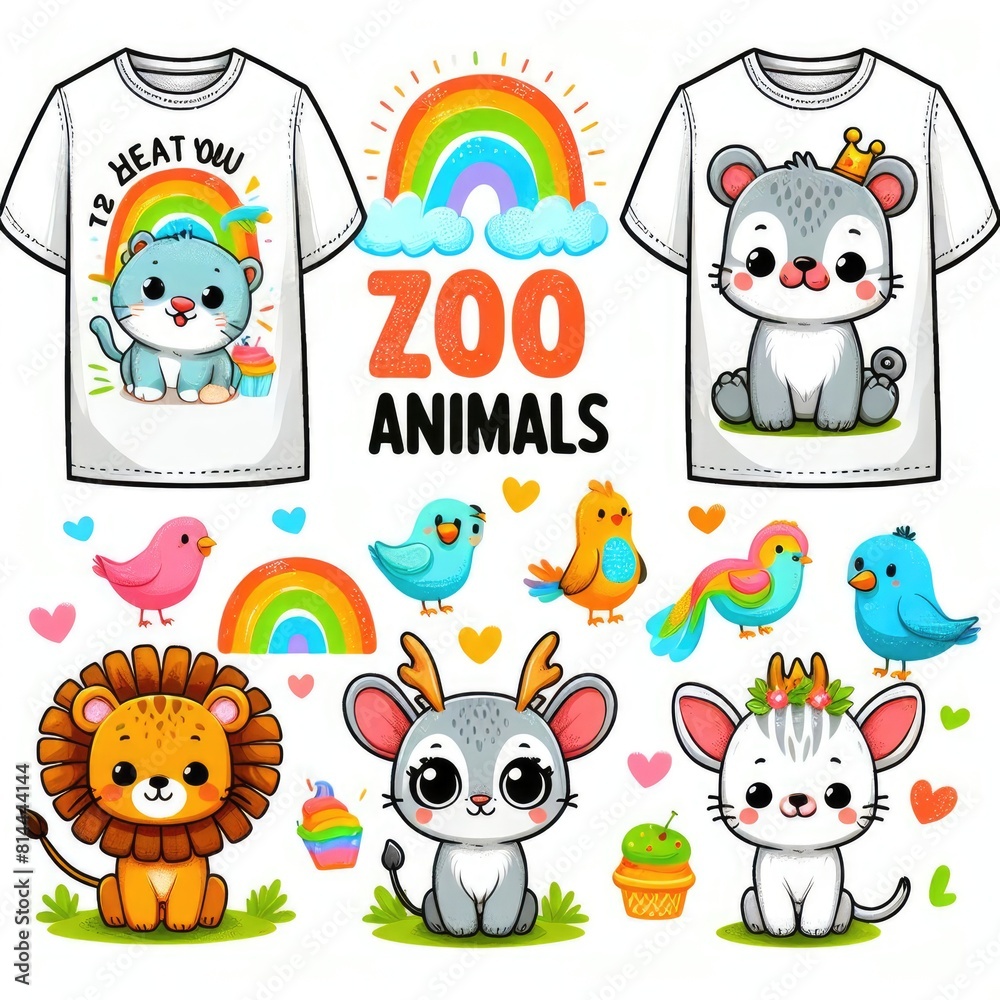 Cartoon Design of Zoo Animals Stock Illustration | Adobe Stock