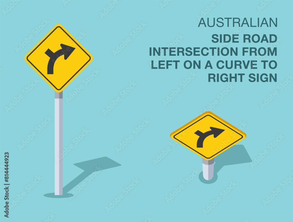 Vektor Traffic regulation rules. Isolated Australian "side road ...