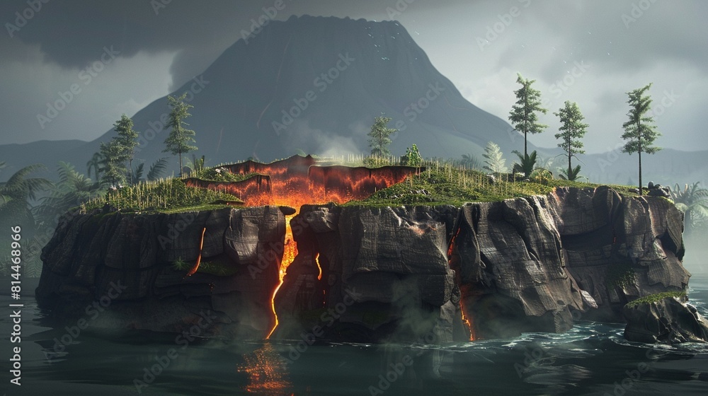 Stock-Illustration „Educate yourself on volcanic formations with a ...