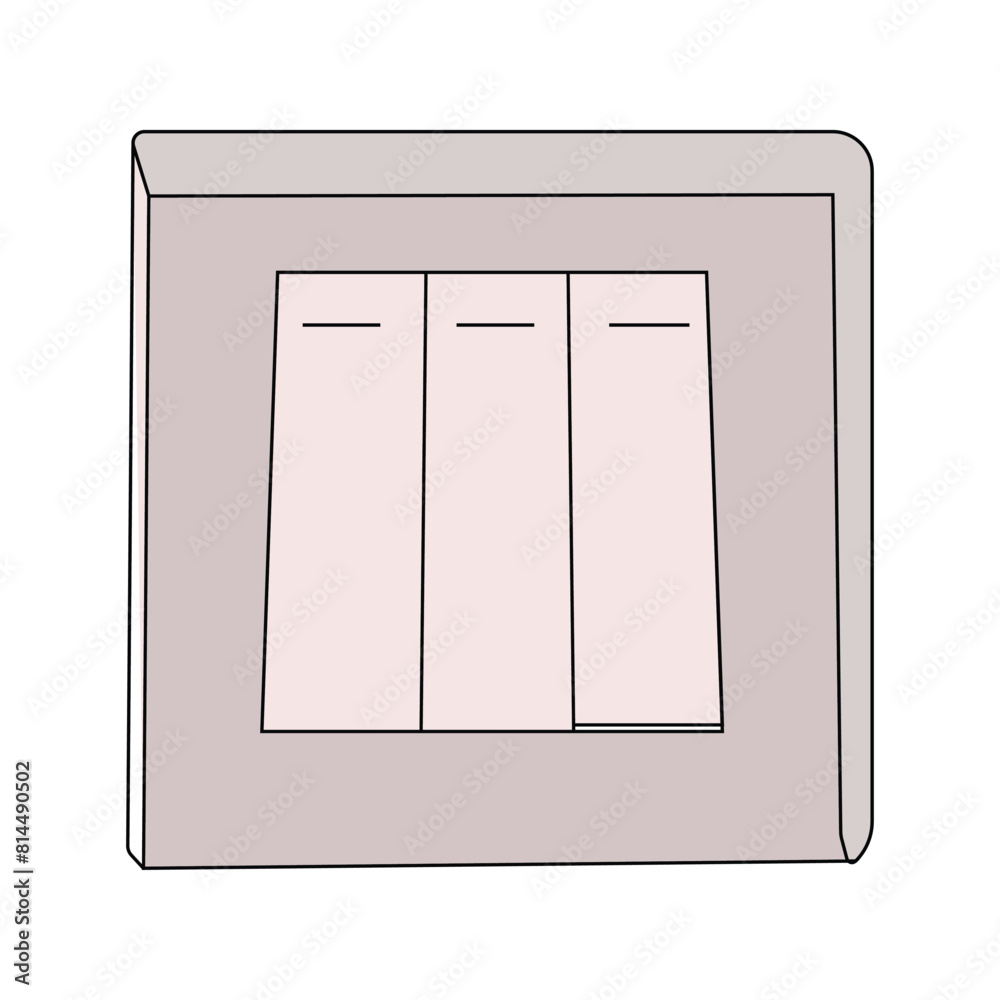 Vector collection of different light switch types: turned on and off ...