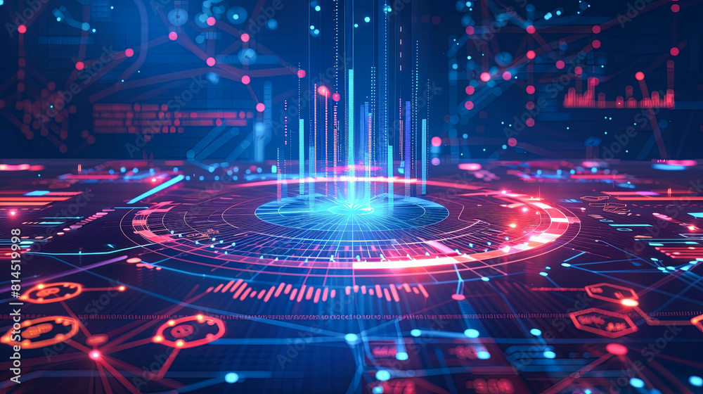 Abstract technology background. Futuristic user interface. 3D Rendering Stock Photo | Adobe Stock