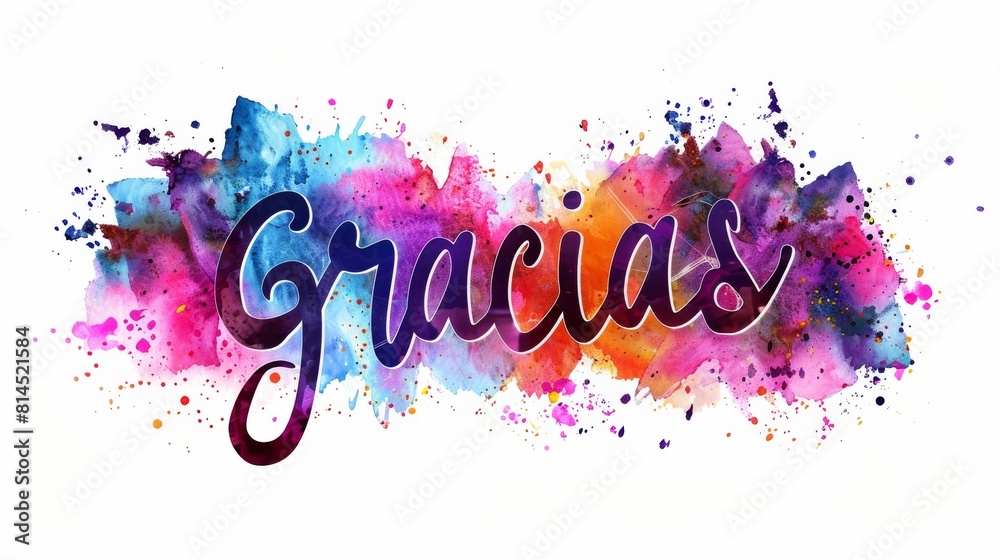 Gracias - Thank you in Spanish language. Modern calligraphy lettering ...