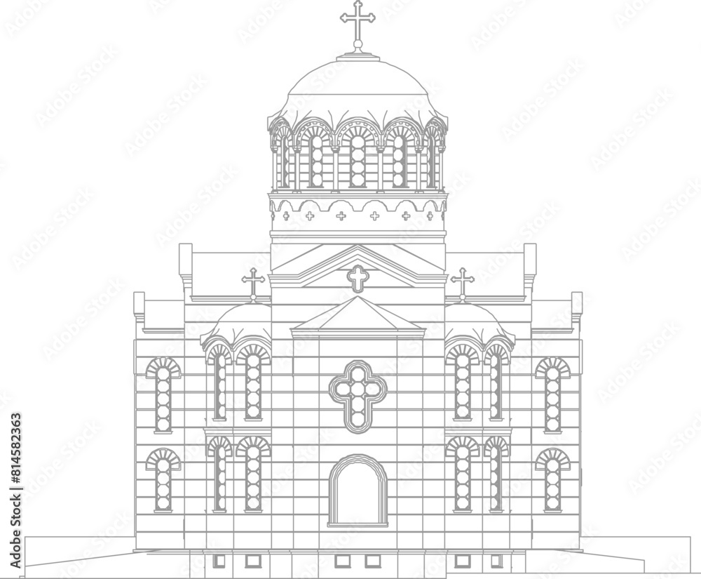 vector illustration sketch design technical drawing of holy Christian ...