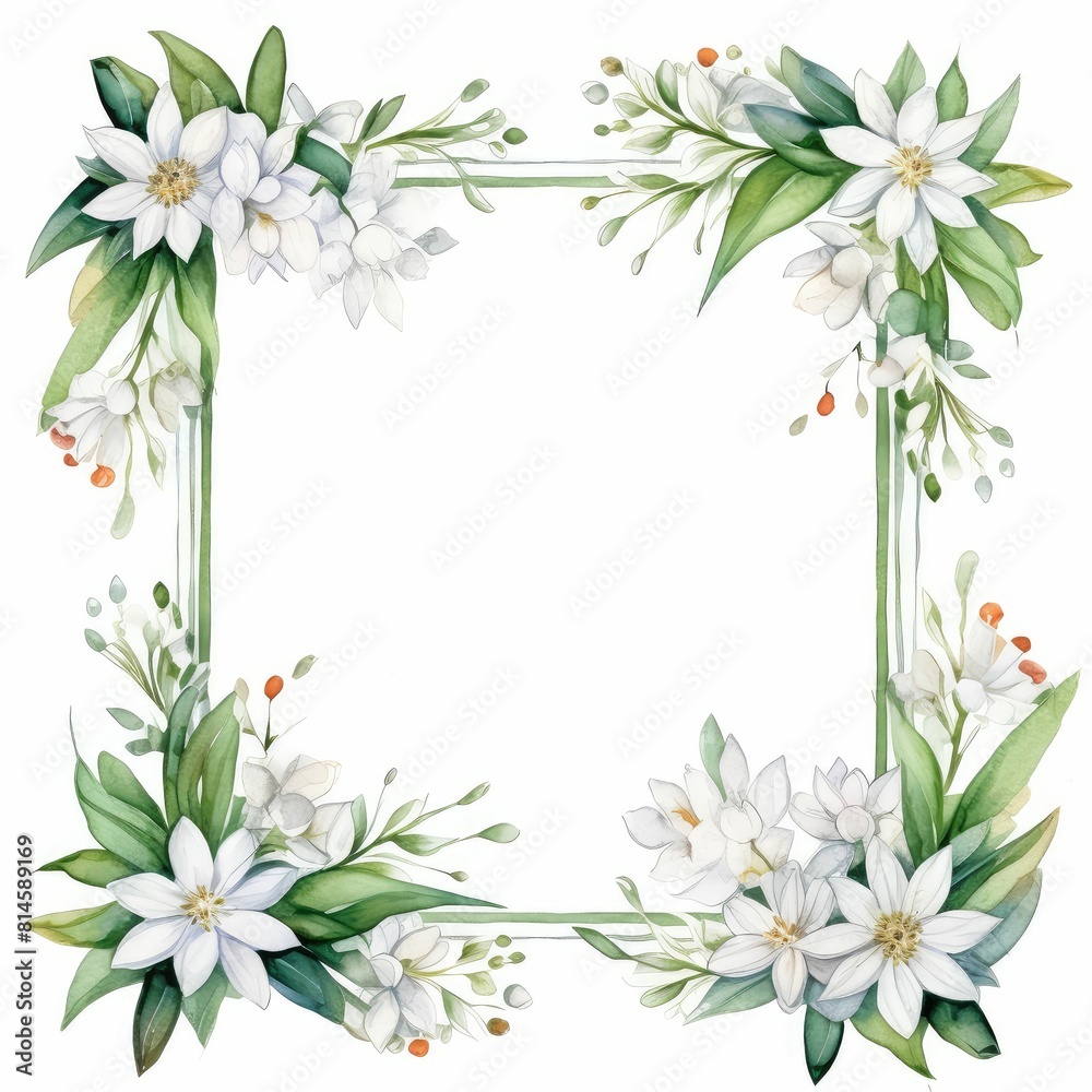 Ilustración de Stock edelweiss themed frame or border for photos and ...
