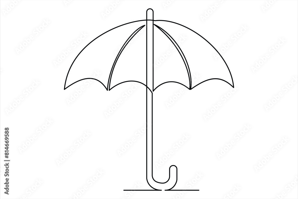Continuous single line drawing of umbrella abstract umbrella line art ...