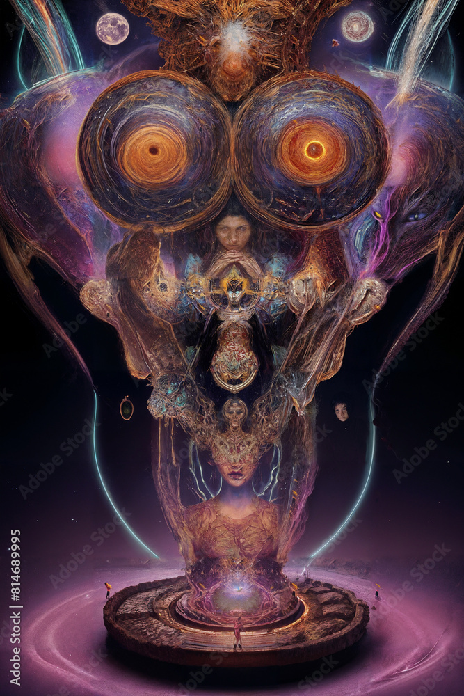 AI, Magic patterns, magic, threads of energy passing through space and ...