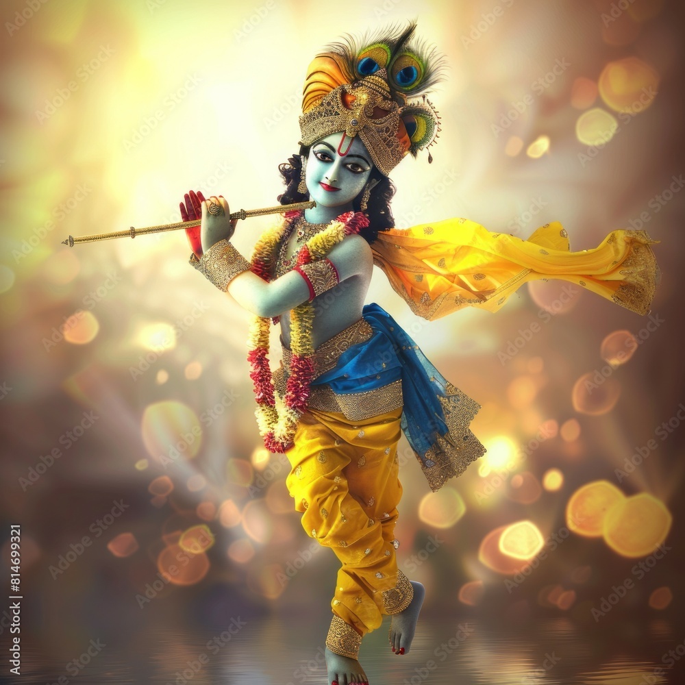 Deity Lord Krishna from Hindu Mythology Stock Illustration | Adobe Stock