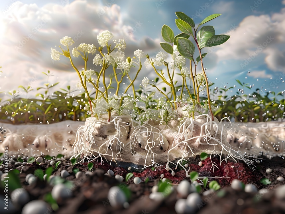 3D of Bacterial Nitrogen Fixation in Legume Root Nodules Depicting ...
