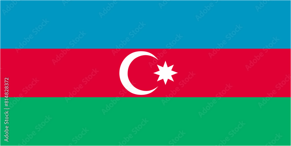 Azerbaijan official flag vector with standard size and proportion ...