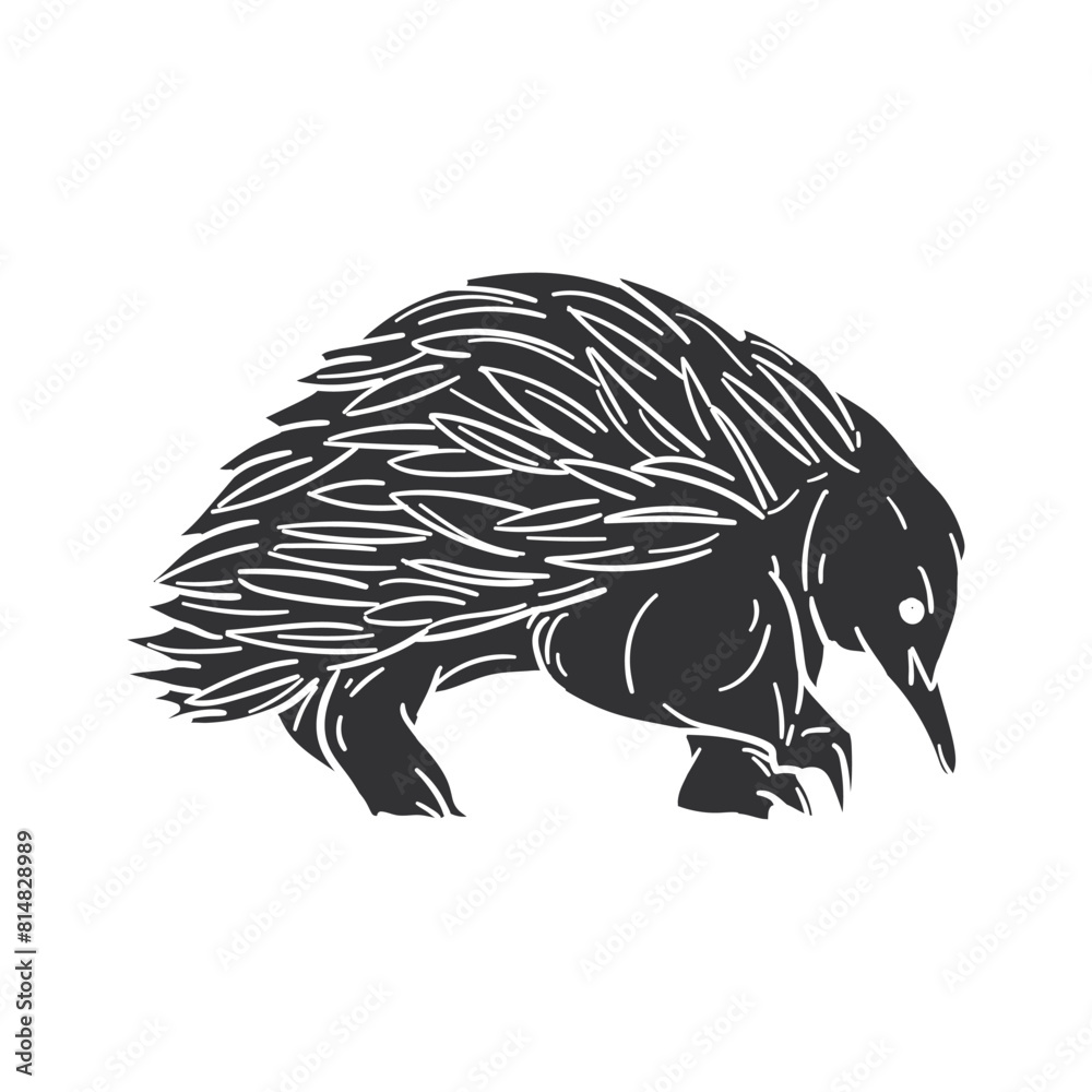 Short Beaked Echidna Icon Silhouette Illustration. Animals Vector ...