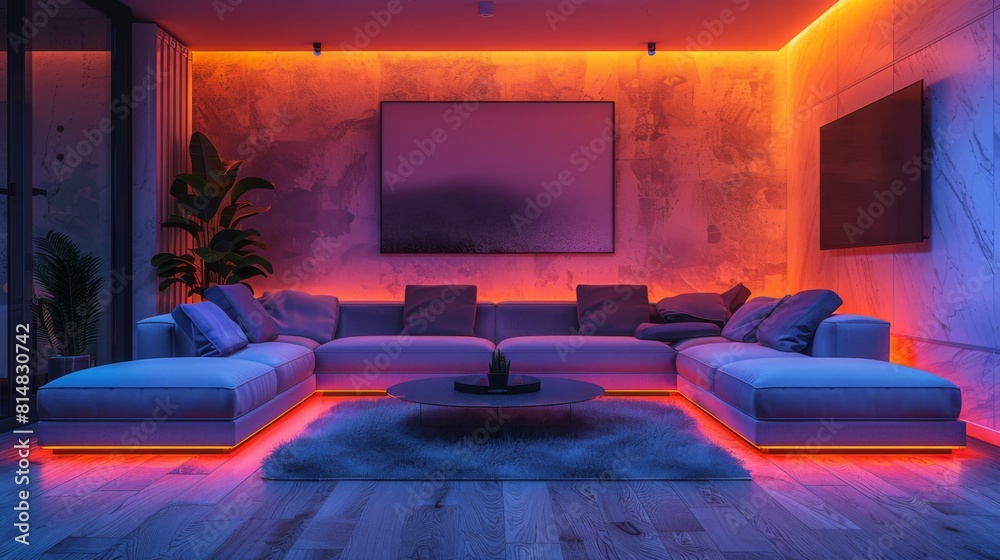 Imagine a cheerful afternoon in the modern basement as the family sets ...