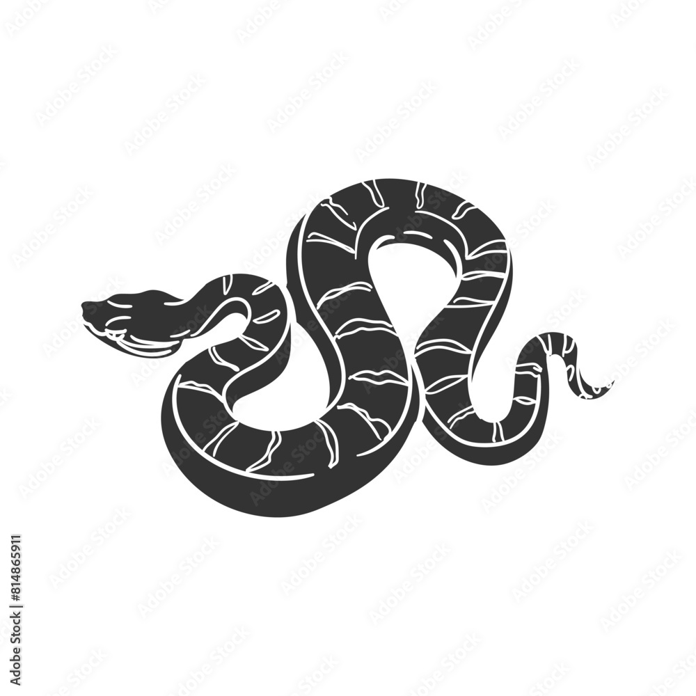 Ridge Nosed Rattlesnake Icon Silhouette Illustration. Snake Vector ...