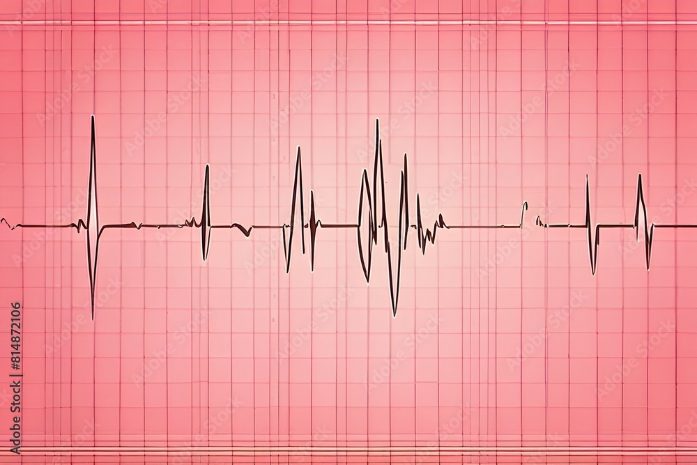ECG tracing on a graph paper Stock Illustration | Adobe Stock