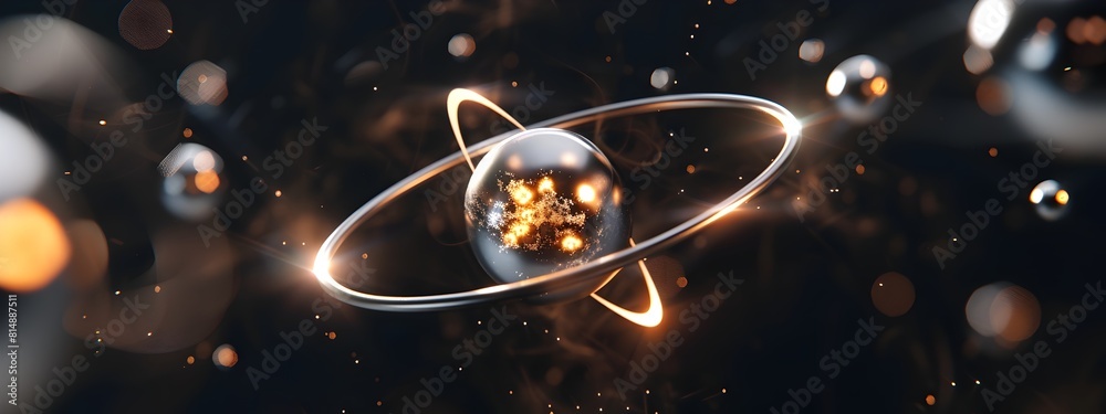 Visualization Of Lithium Atom Structure With Electron Shells And Nucleus Stock Illustration
