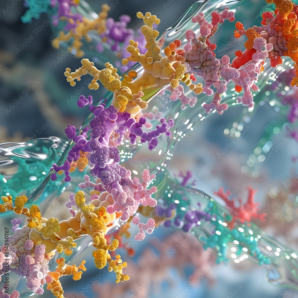 Colorful visualization of a micelle structure showing the arrangement ...