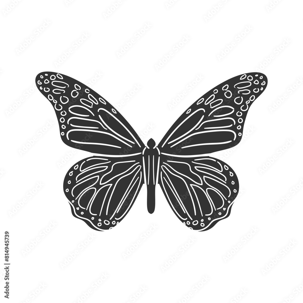 Monarch Butterfly Icon Silhouette Illustration. Insects Vector Graphic ...