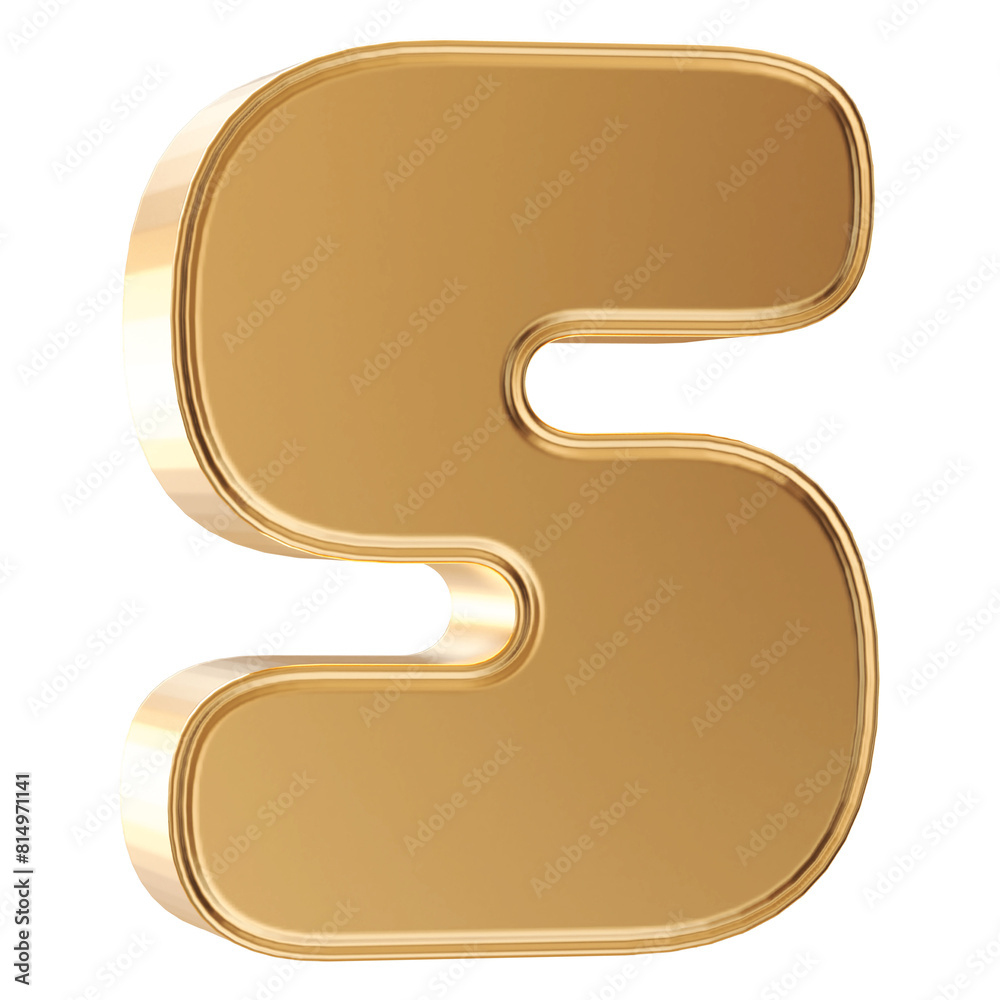 Gold 3D Font Letter S uppercase Stock Illustration | Adobe Stock