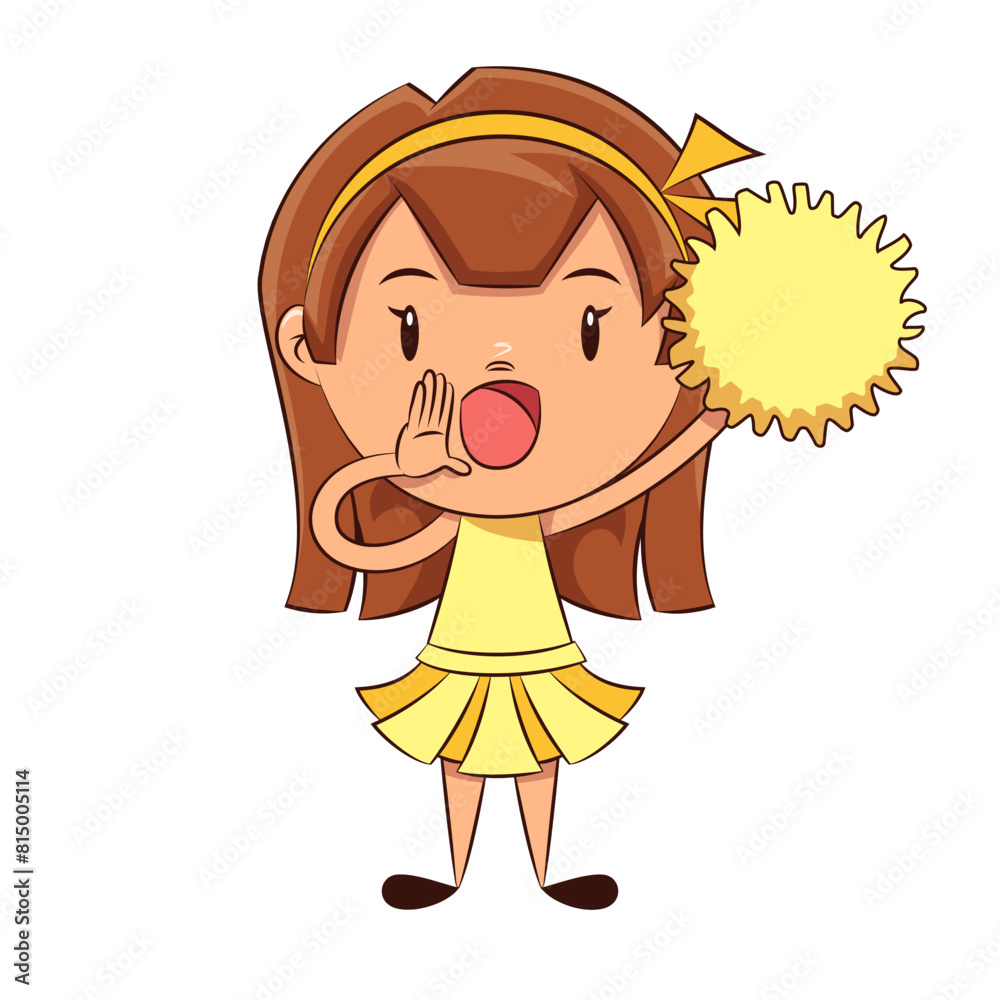 Cheerleader, girl, shouting, cheering up, happy, cute, child Stock ...