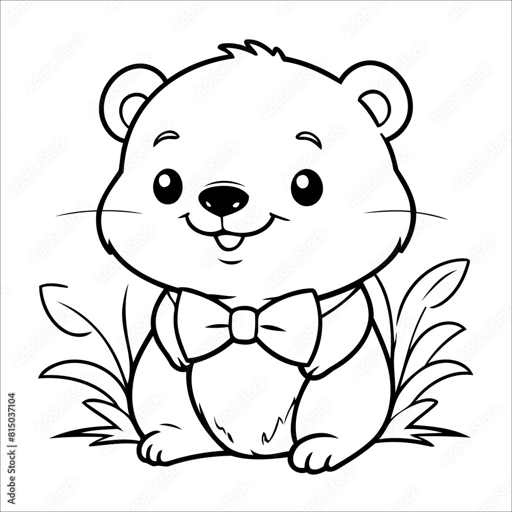 Vector illustration of cute Beaver coloring page for kids Stock Vector ...