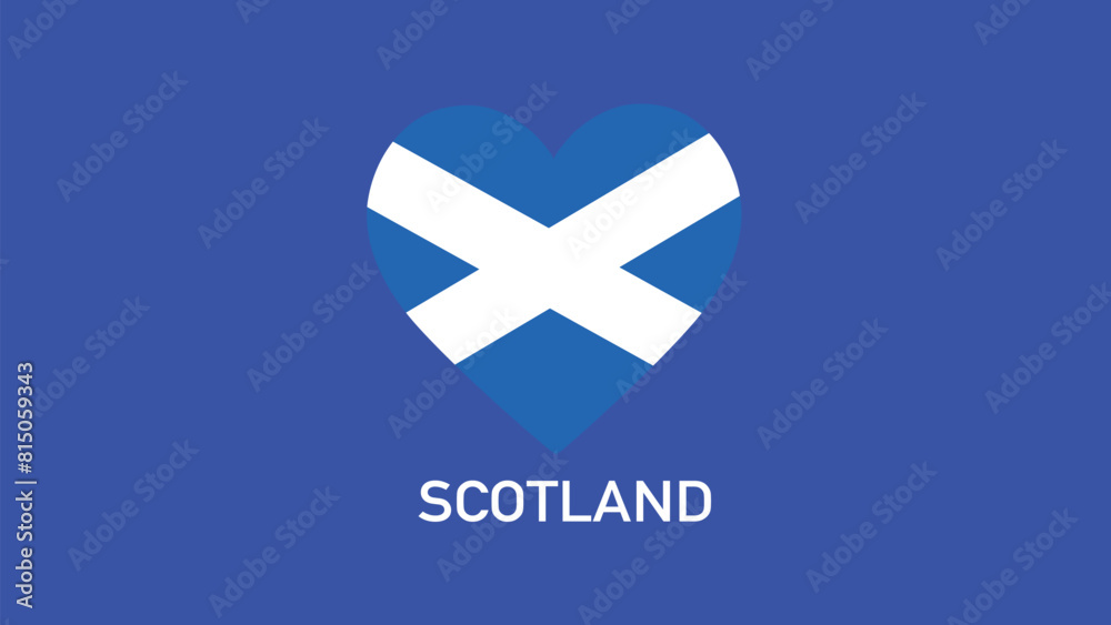 Scotland Emblem Heart Teams European Nations 2024 Symbol Abstract ...