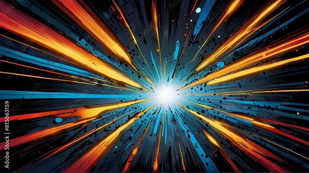 Ilustrace Dynamic Action: Graphic Novel Powerhouse Background,superhero ...