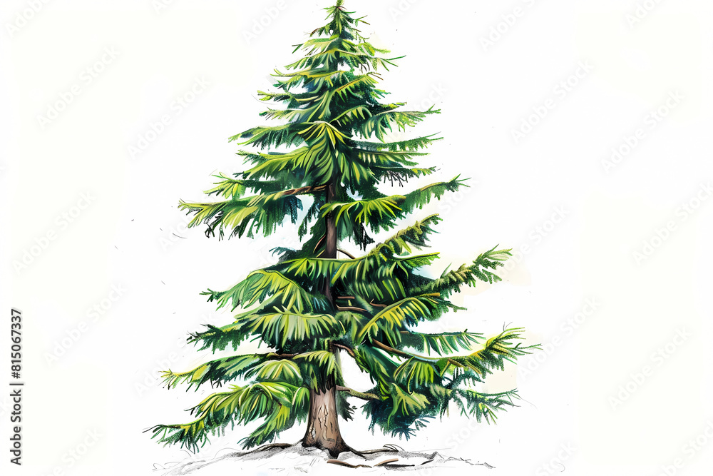 Sitka spruce (Picea sitchensis) (Colored Pencil) - North America ...