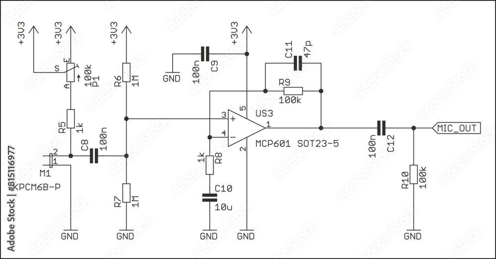 Schematic diagram of electronic device. Vector drawing electrical ...