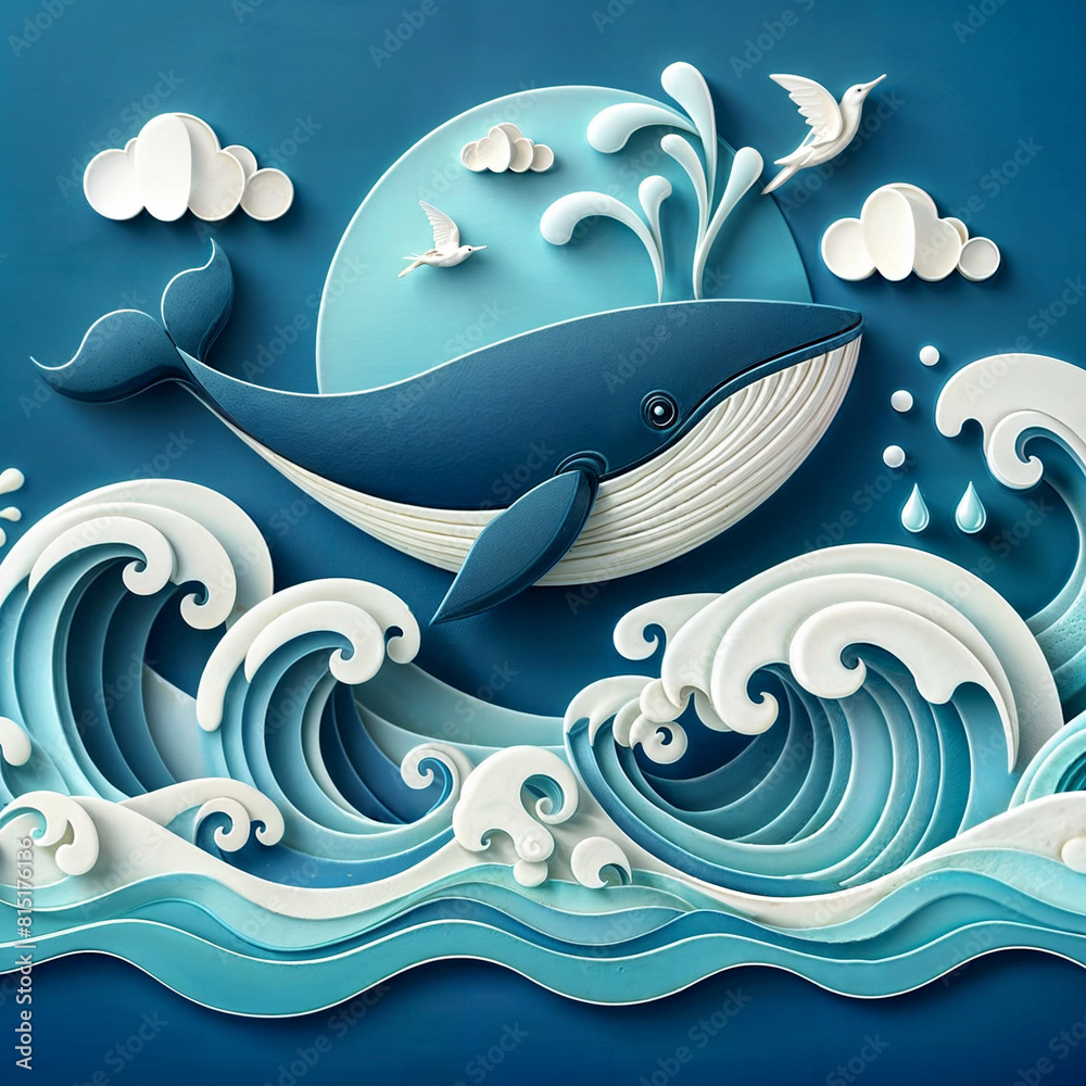 World oceans day.Vector environmental poster, save nature and ecology ...