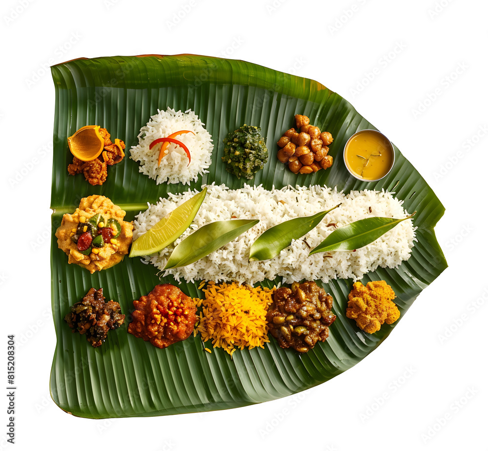 Happy Onam, an Indian festival, Kerala Onam - Sadya served on banana ...