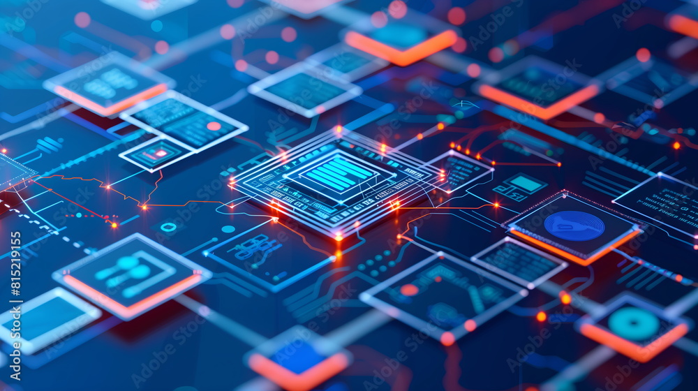 A Close Up View Highlights The Intricate Details Of Microprocessors And Circuitry That Form The