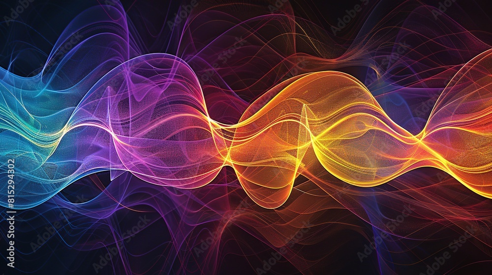 Doppler effect visualized through colorful waveforms, depicting the ...
