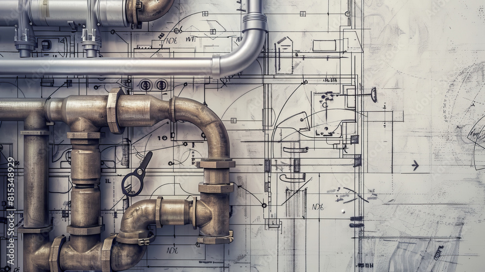 plumbing architect drawing design,generative ai Stock Photo | Adobe Stock