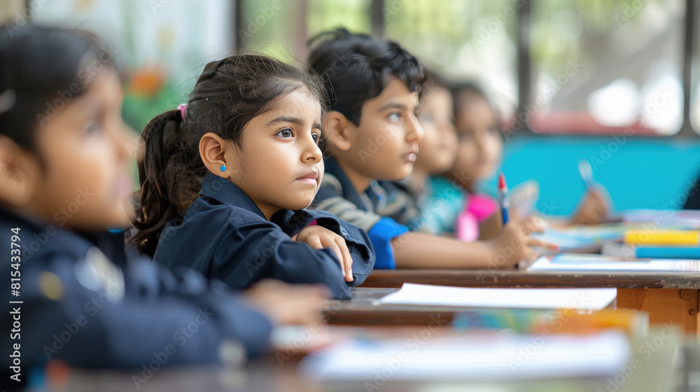Indian school children sitting in the classroom Stock Photo | Adobe Stock