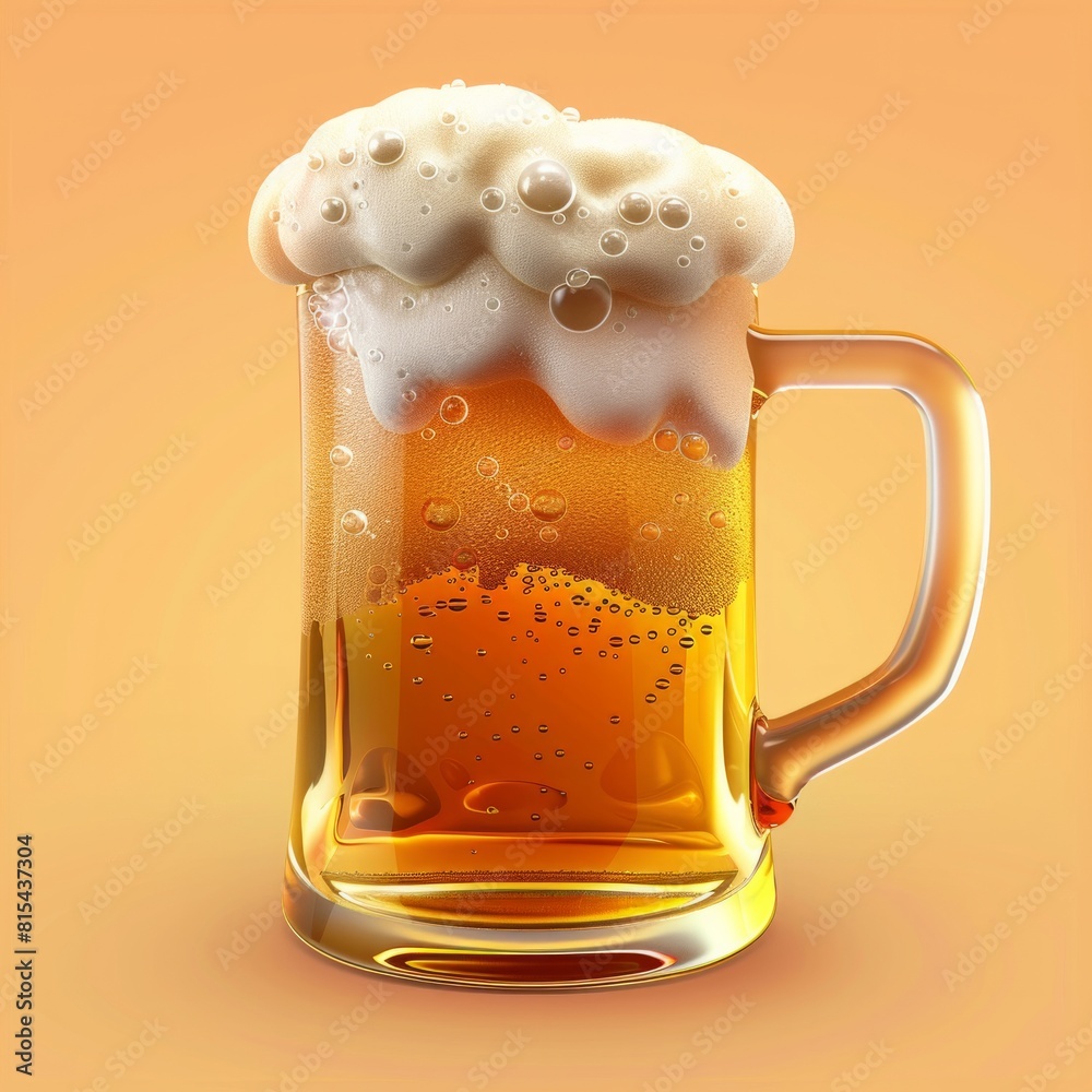 Beer Mug Emoji 3D Icon Depict a frothy beer mug emoji with bubbles ...