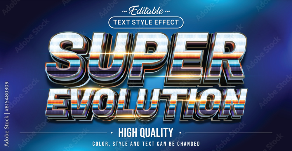 Editable text style effect - Super Evolution text style theme. Stock ...