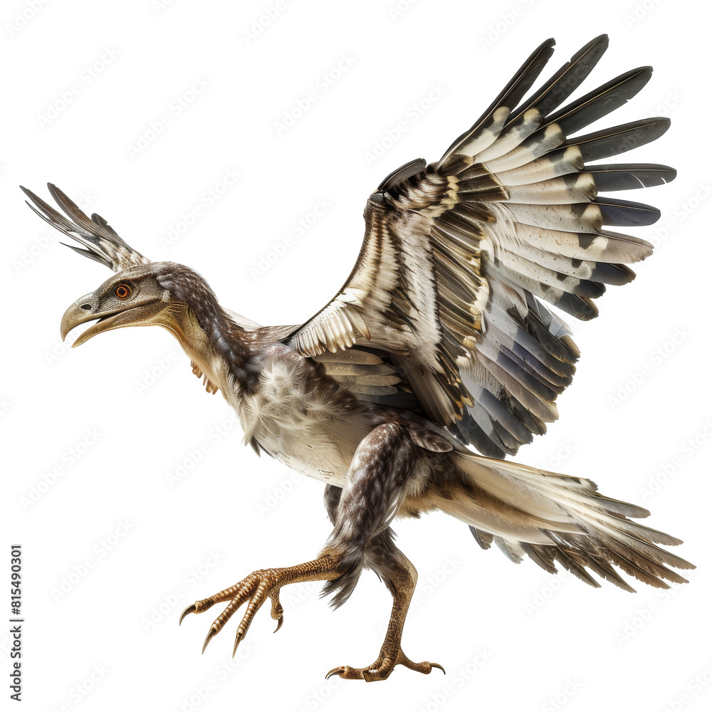 Prehistoric Archaeopteryx dinosaur with feathers isolated on ...